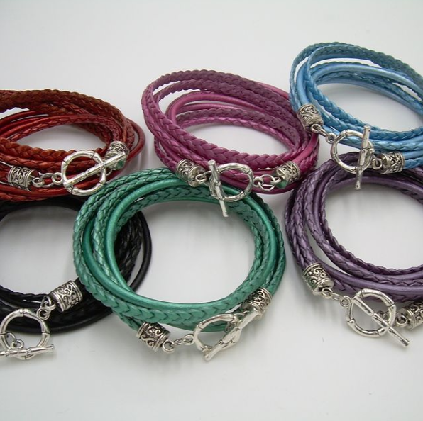 Custom Sized Leather and Alternative Metal Bracelets Necklaces Chokers